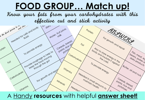 Food Groups Cut and Stick | Teaching Resources