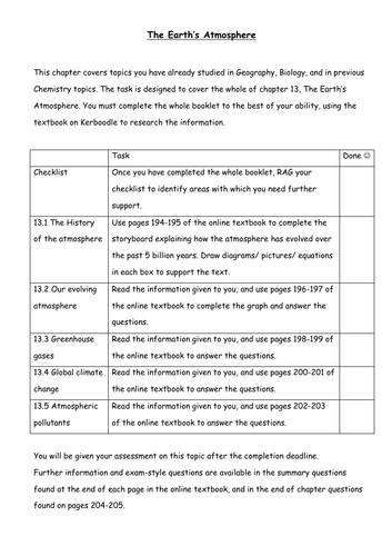 New GCSE AQA (9-1) Chemistry: Chapter 13 The Earth's Atmosphere ...