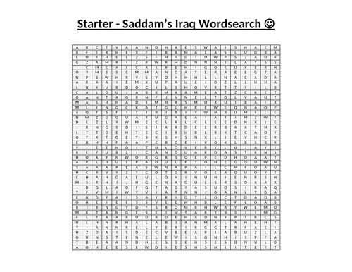 Saddam Hussein's rule; Iraq - 12-page full lesson (notes, worksheet ...