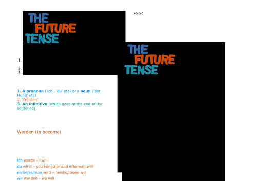 The Future Tense in German - a differentiated resource bundles ...