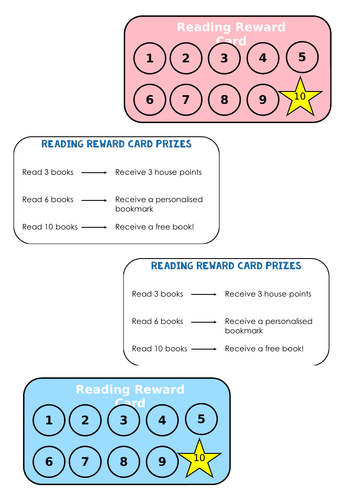 Reading Reward Cards | Teaching Resources