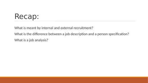 AQA Business GCSE topic 4.2 - Recruitment and selection | Teaching ...
