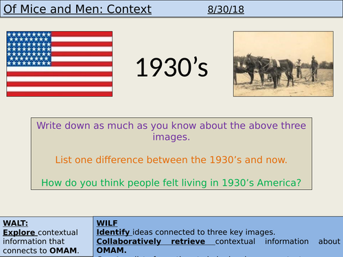 Of Mice and Men: Context | Teaching Resources