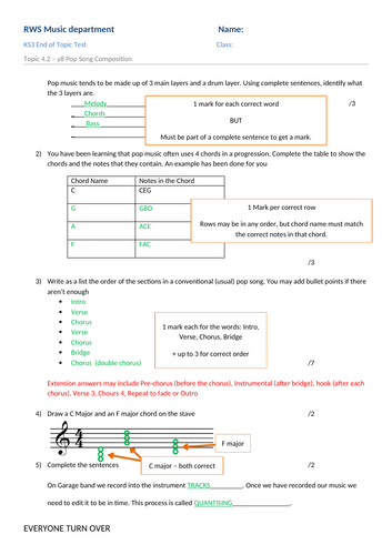 12 Lesson Pop Music Composition Project | Teaching Resources