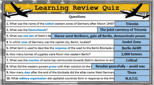 Berlin Crisis - Blockade & Airlift - Cold War & Superpower - GCSE ...