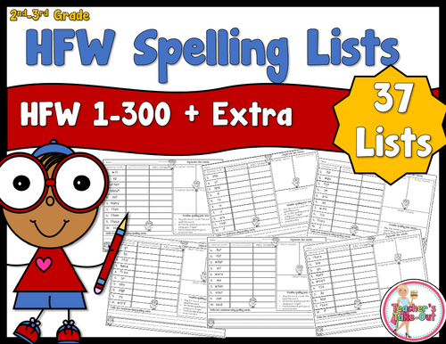 High Frequency Words Spelling Lists | Teaching Resources