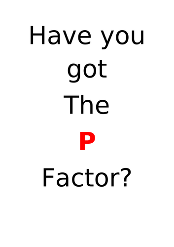 P Factor - presentation display | Teaching Resources