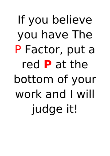 P Factor - presentation display | Teaching Resources