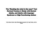 CIE 9990 Baron-Cohen et al. (eyes test) | Teaching Resources