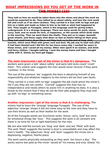 EDUQAS - Paper 1 the 'IMPRESSIONS' question (3 different exams and ...