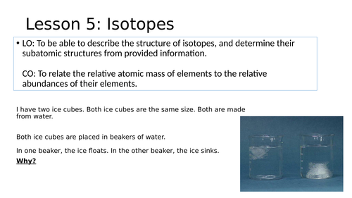 Ks4 Isotopes Whole Lesson Teaching Resources