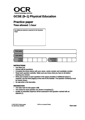 2016 NEW SPEC OCR 1-9 GCSE PE - FULL COURSE RESOURCE | Teaching Resources