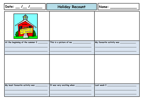 Summer Holiday Storyboard | Teaching Resources