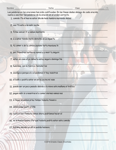 Possibility Modals Spanish Scrambled Sentences Worksheet | Teaching ...