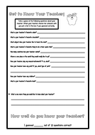 Get To Know Your Teacher Quiz | Teaching Resources
