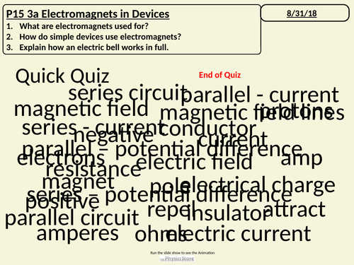 KS4 GCSE Physics AQA P15 3a Electromagnets in Devices Lesson Bundle ...