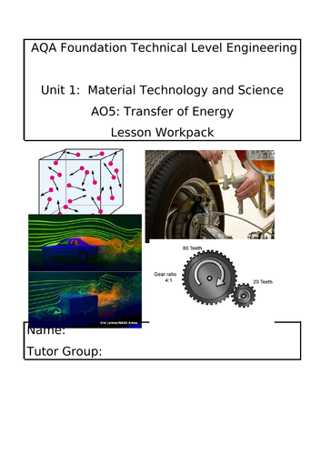 AQA TVQ Level 3 Engineering Unit 1: Transfer of Energy | Teaching Resources
