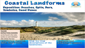 Coasts- Landforms of Deposition- Beaches, Spits, Bars, Tombolo, Sand ...