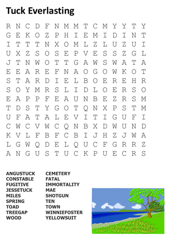Tuck Everlasting Word Search | Teaching Resources