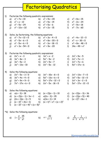 Factorising Quadratics for GCSE Higher Level | Teaching Resources Factorising Quadratics for GCSE Higher Level | Teaching Resources