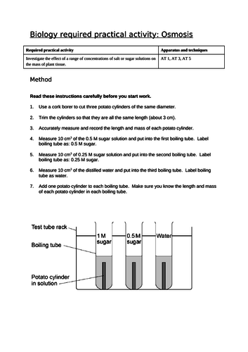 GCSE Biology 4.1 Osmosis and Required Practical | Teaching Resources