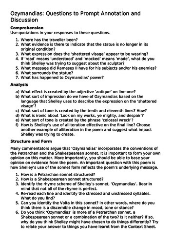 Ozymandias | Teaching Resources