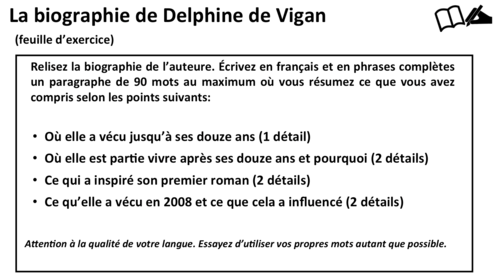 No et Moi- Book Study- La Biographie de Delphine de Vigan- A Level ...