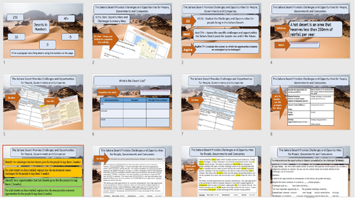 AQA 9-1 Sahara Desert - Opportunities and Challenges, Complete Lesson ...