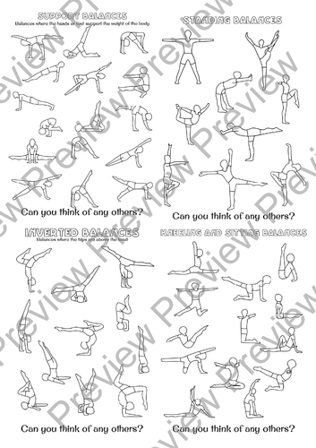 Gymnastics balances - individual balances circuit stations | Teaching ...