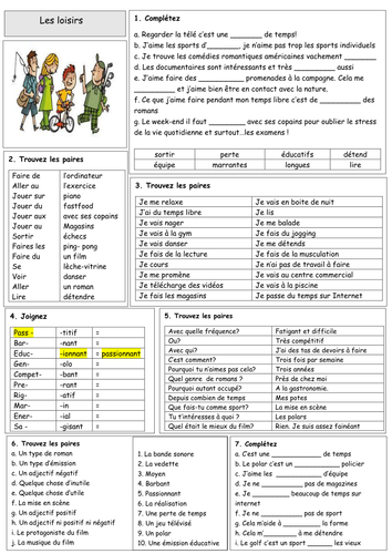 KS3/KS4 French - Hobbies super-pack (43 resources) | Teaching Resources