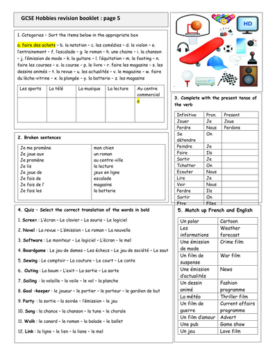 KS3/KS4 French - Hobbies super-pack (43 resources) | Teaching Resources
