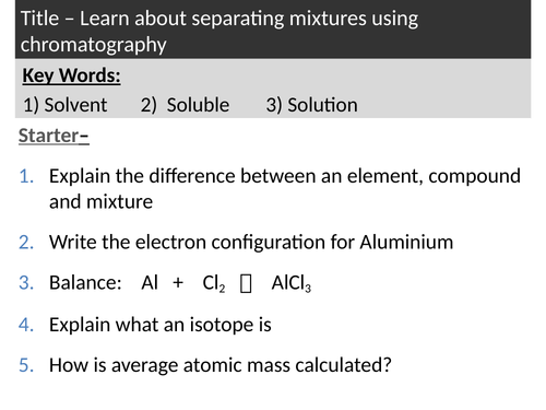 C1 Atomic Structure AQA (1-9) | Teaching Resources C1 Atomic Structure AQA (1-9) | Teaching Resources