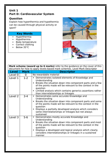 Btec Sport - Level 3 -Unit 1 - Structure Strip - Hypothermia ...