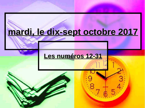 French basics -Numbers, days, months, colours, animals | Teaching Resources