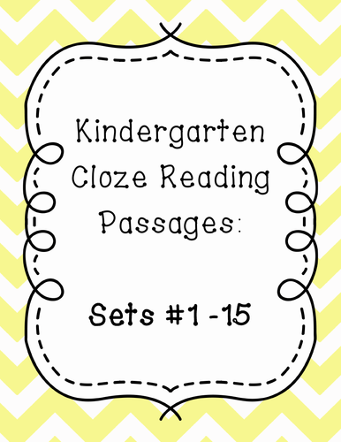 Kindergarten Cloze Reading Passages Sets #1 to 15 | Teaching Resources