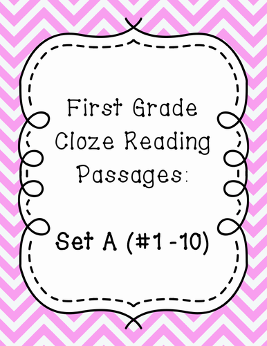 First Grade Cloze Reading Passages Set A (#1-10) | Teaching Resources