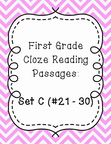 First Grade Cloze Reading Passages Set C (#21-30) | Teaching Resources