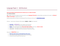 AQA GCSE English Language Paper 1 8700 | Q3 | Structure Analysis | Teaching Resources