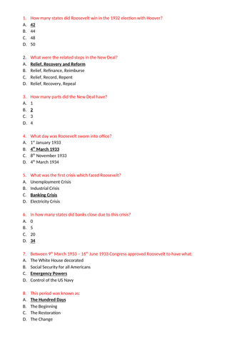 Interpretations of the New Deal | Teaching Resources