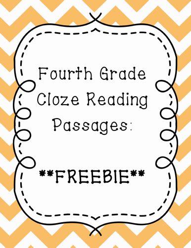Fourth Cloze Reading Passages FREEBIE | Teaching Resources