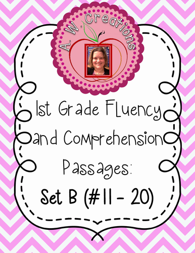 1st Grade Fluency Passages with Comprehension Questions Set B (#11-20 ...