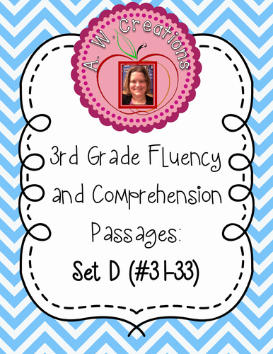 3rd Grade Fluency Passages with Comprehension Questions Set C (#21-30 ...