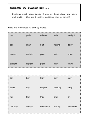 Spell Words With 'ay’: Zoggy Goes On Holiday (7-11 years) | Teaching ...
