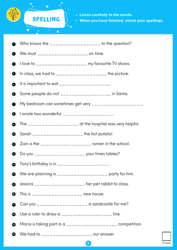 Grammar, Spelling and Punctuation Tests for ages 7-8 | Teaching Resources