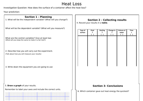 IGCSE Heat loss practical investigation / Radiation - Energy | Teaching ...