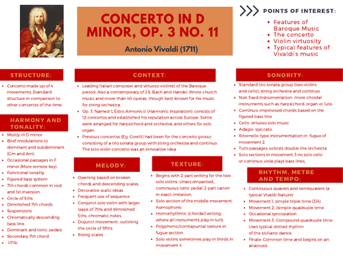 Set Work Summaries Edexcel Music AS and A level (18 pieces) | Teaching ...