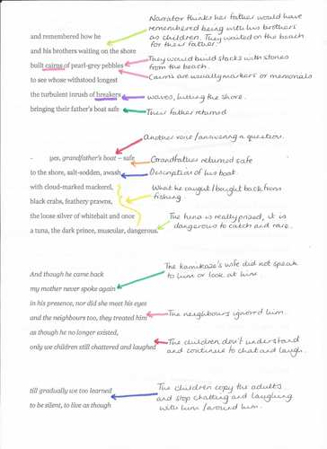 Kamikaze Power & Conflict Poetry Literal Meaning Notes Line-by-Line ...