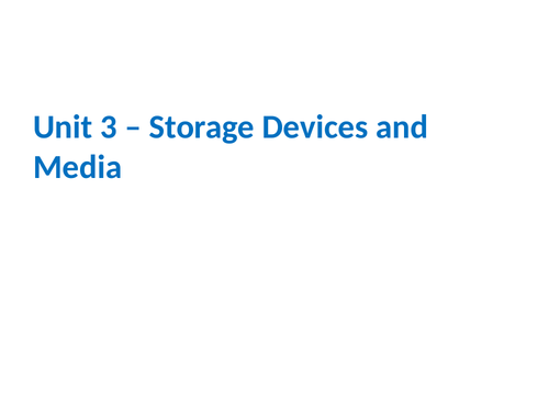 IGCSE Cambridge ICT – Section 3 – Storage Devices and Media | Teaching ...