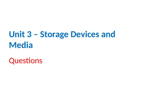 IGCSE Cambridge ICT – Section 3 – Storage Devices and Media | Teaching ...