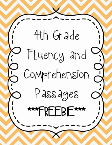4th Grade Fluency Passages with Comprehension Questions FREEBIE ...